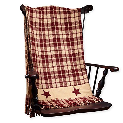 Burgundy Farmhouse Star Throw