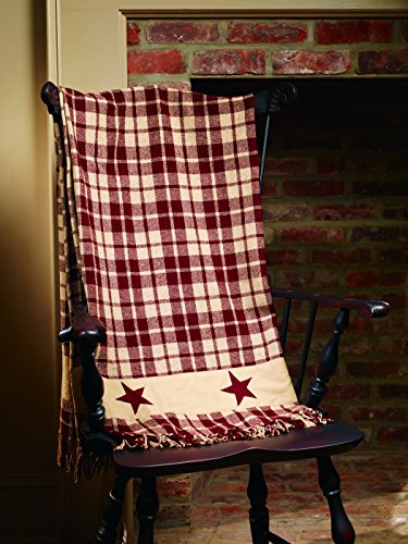 Burgundy Farmhouse Star Throw