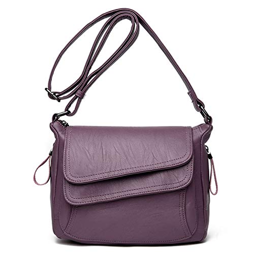 SYYHOME Crossbody Purses for Women PU Leather Hobo Shoulder Bags Travel Purses and Handbags Medium Pocketbooks (Purple)