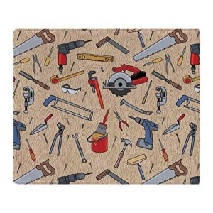 cafepress work tools on wood throw blanket super soft fleece plush throw blanket, 60″x50″