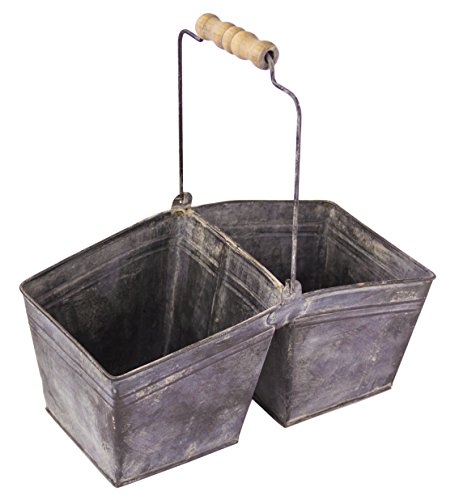 Rustic Galvanized Double Berry Basket with Handle