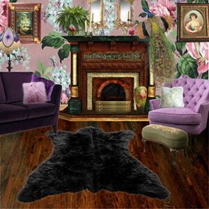 Fur Accents Faux Bear Skin Rug Faux Fur (5'x8', Black Bear)