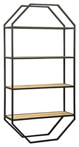 signature design by ashley elea urban 48″ multi purpose minimalist wall shelf, black & natural