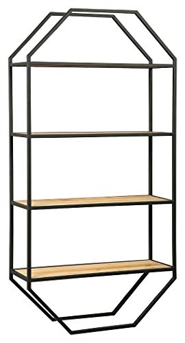 Signature Design by Ashley Elea Urban 48" Multi Purpose Minimalist Wall Shelf, Black & Natural