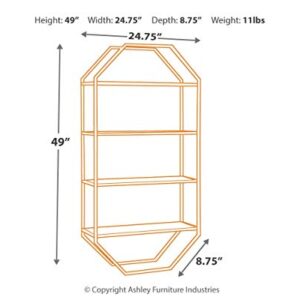 Signature Design by Ashley Elea Urban 48" Multi Purpose Minimalist Wall Shelf, Black & Natural