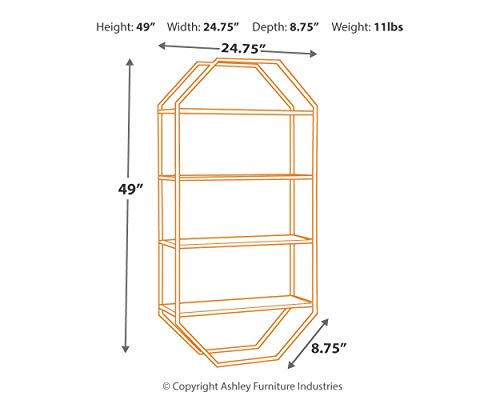 Signature Design by Ashley Elea Urban 48" Multi Purpose Minimalist Wall Shelf, Black & Natural