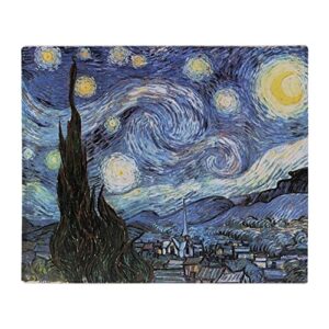 cafepress starry night vincent van gogh throw blanket super soft fleece plush throw blanket, 60″x50″