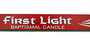 Cathedral Brand First Light Baptismal Candle, 3/4 Inch x 9 1/4 Inch