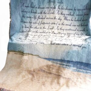 Manual Inspirational Collection 50 x 60-Inch Tapestry Throw with Poem, Footprints in The Sand