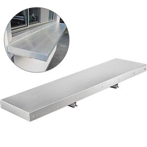 happybuy concession shelf 48l x 12w inch stainless steel drop down folding serving food shelf stand serving for concession trailer serving window