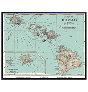 hawaiian wall decor – hawaiian wall art – hawaii wall art print – 8×10 hawaii poster – hawaii wall decor – tropical wall decor – hawaiian islands vintage map