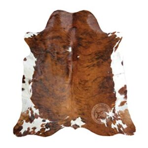 Genuine Brindle Tricolor Cowhide Rug XL 6 x 7-8 ft. 180 x 220 cm