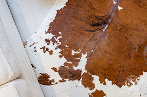 Genuine Brindle Tricolor Cowhide Rug XL 6 x 7-8 ft. 180 x 220 cm