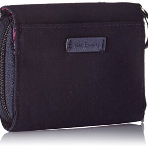 Vera Bradley Women's Microfiber Card Case Wallet With RFID Protection, Classic Navy Embroidered, One Size