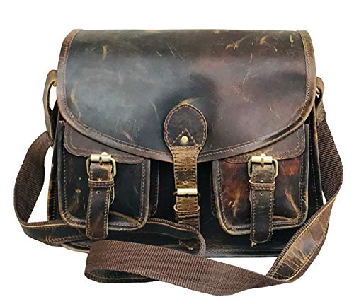 Ruzioon buffalo Leather Crossbody Purse Women Shoulder Bag Satchel Ladies Travel Purse Genuine Leather