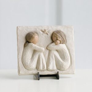 Willow Tree Friendship Plaque, Sculpted Hand-Painted bas Relief