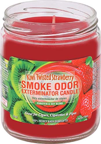 Smoke Odor Exterminator 13 oz Jar Candles, Kiwi Twisted Strawberry, Pack of 2