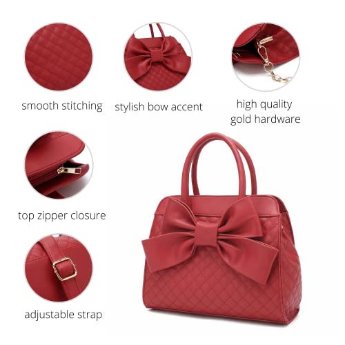 Scarleton Handbags for Women, Purses for Women, Purse with Bow, Satchel Handbags for Women, Satchel Bag for Women, H104810N - Red