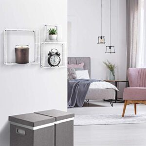 Sorbus Floating Square Shelves (Metal Square - White)