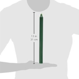 Northern Lights Candles 2 Piece Premium Taper Candle, 12", Hunter Green