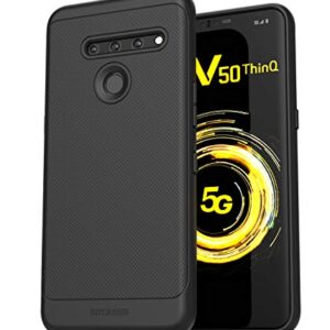 Encased LG V50 ThinQ Case (Thin Armor) Slim Fit Flexible Grip Phone Cover - Black