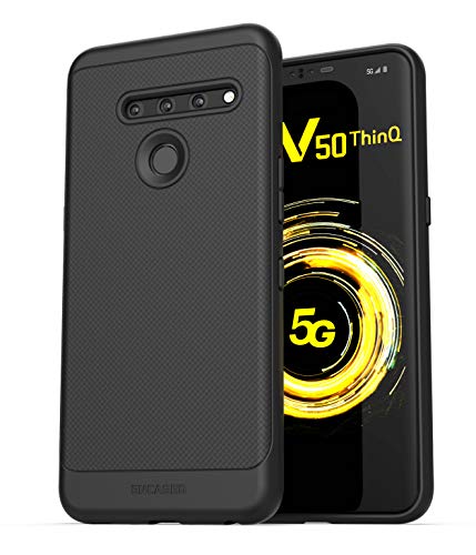 Encased LG V50 ThinQ Case (Thin Armor) Slim Fit Flexible Grip Phone Cover - Black