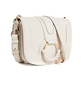 See by Chloe Women's Hana Small Saddle Bag, Cement Beige, Off White, One Size