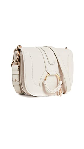 See by Chloe Women's Hana Small Saddle Bag, Cement Beige, Off White, One Size