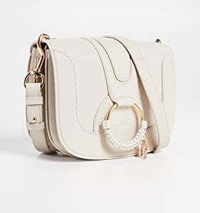 See by Chloe Women's Hana Small Saddle Bag, Cement Beige, Off White, One Size