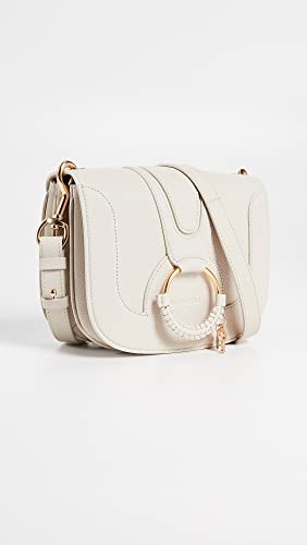 See by Chloe Women's Hana Small Saddle Bag, Cement Beige, Off White, One Size