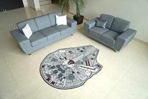 star wars han solo’s millennium falcon area rug for living room | 59 x 79 inches