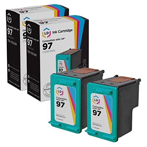 LD Products Remanufactured Compatible Replacements for HP 97 Ink Cartridges HY (2 Pack -Tricolor) for use in OfficeJet, DesignJet, Photo Smart and DeskJet