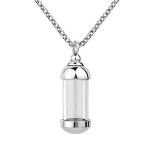 urn necklace for ashes hourglass glass cremation jewelry openable container pendant vial tube