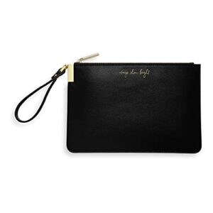 katie loxton always shine bright womens vegan leather secret message pouch clutch black