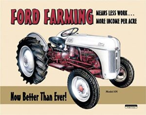 desperate enterprises ford farming 8n tin sign – nostalgic vintage metal wall décor – made in usa