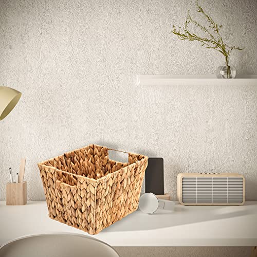 11.5"L x 10"W x 8"H Hyacinth Storage Basket with Handles, Rectangular, by Trademark Innovations