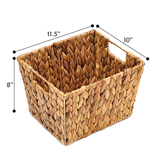 11.5"L x 10"W x 8"H Hyacinth Storage Basket with Handles, Rectangular, by Trademark Innovations