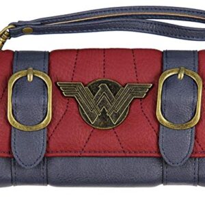 DC Comics Wonder Woman Front Flap Satchel Clutch Wallet with Wrist Strap