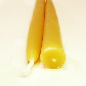 100% Beeswax 2-Hour Candles Organic Hand Made - 7 1/2 Inches Tall, 3/8 Inch Diameter (Set of 12)