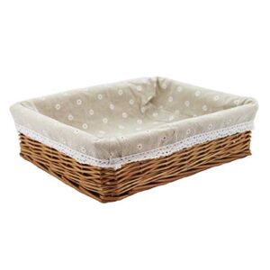 kingwillow, wicker storage basket, rectangular storage basket, arts and crafts. (natural)