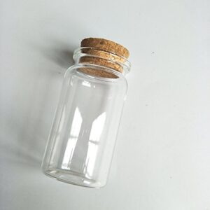 Luo House 6pcs 50ml Small Glass Bottles Vials Jars Glass with Cork Stopper Storage Bottle 50ml 37x70mm(1.45x2.75inch)