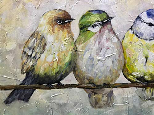 V-inspire Paintings，24x48 Inch Hand Painted Abstract Animal Canvas Art Bird Oil Painting Modern Home Decor for Wall Canvas Living room bedroom dining room Decoration Wood Inside Framed Ready to Hang