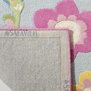 SAFAVIEH Kids Collection 8' x 10' Blue/Multi SFK311A Handmade Floral Wool Area Rug