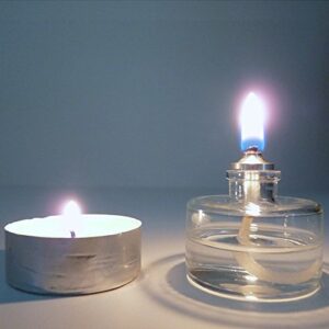 Firefly Refillable, Clear Glass Unscented Tealight Candles - 5 Pack - Bulk - Long Burning Tea Lights - Cotton Wick and Holder Included