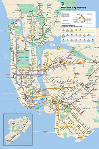 Pyramid America New York City Subway Map Cool Wall Decor Art Print Poster 12x18