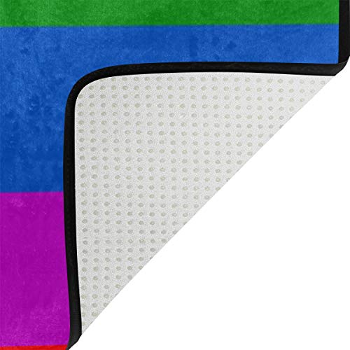 Linomo Area Rug LGBT Gay Pride Rainbow Peace Love Floor Rugs Doormat Living Room Home Decor, Carpets Area Mats for Kids Boys Girls Bedroom 60 x 39 Inches