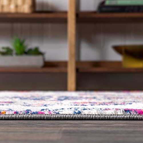 JONATHAN Y BMF105A-4 Bohemian Flair Boho Medallion Vintage Indoor Area-Rug Floral Easy-Cleaning High Traffic Bedroom Kitchen Living Room Non Shedding, 4 ft x 6 ft, Multi