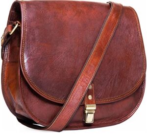 women’s leather crossbody handbags & shoulder saddle bags vintage brown purses designer women boho satchel hand bag ladies handmade vintage travel fashion cross body sling phone wallet for her, xxl