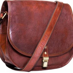 Women's Leather Crossbody Handbags & Shoulder Saddle Bags Vintage Brown Purses Designer Women Boho Satchel Hand Bag Ladies Handmade Vintage Travel Fashion Cross Body Sling Phone Wallet for Her, XXL