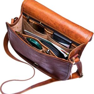 Women's Leather Crossbody Handbags & Shoulder Saddle Bags Vintage Brown Purses Designer Women Boho Satchel Hand Bag Ladies Handmade Vintage Travel Fashion Cross Body Sling Phone Wallet for Her, XXL